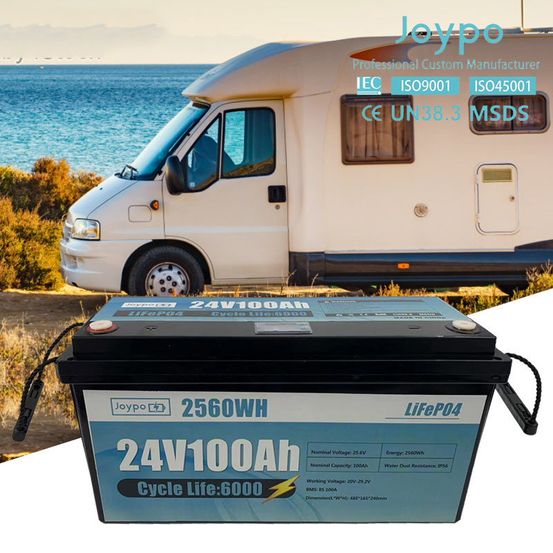 24V 100Ah 200Ah RV Lithium Battery LiFePO4 Lithium Ion Camper Trailer ...